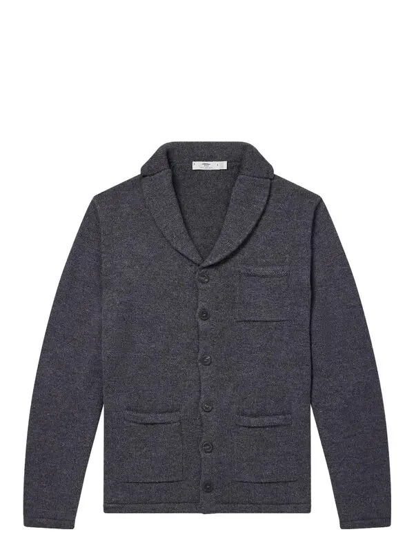 Inis Meáin Merino Wool And Linen-blend Cardigan - Gray