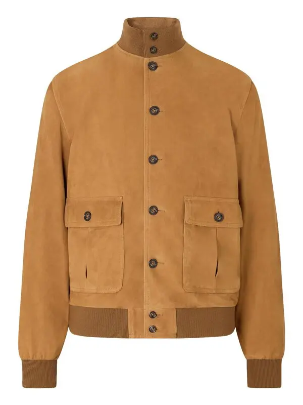 VALSTAR Suede Bomber Jacket - Brown