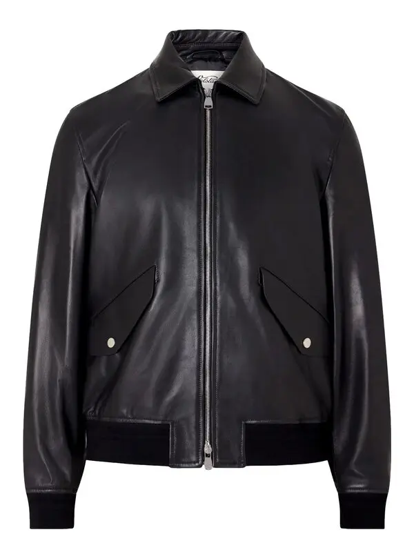 VALSTAR Roy Leather Bomber Jacket - Black