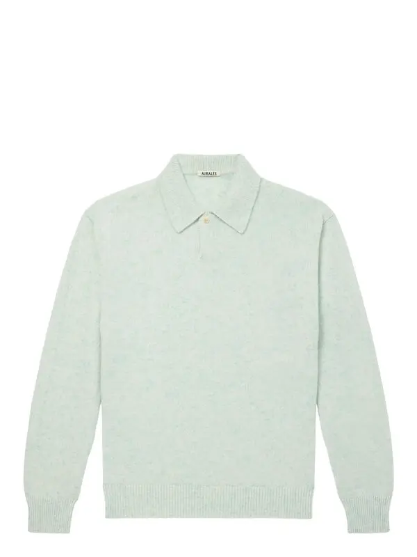 Auralee Cashmere Polo Sweater - Mint