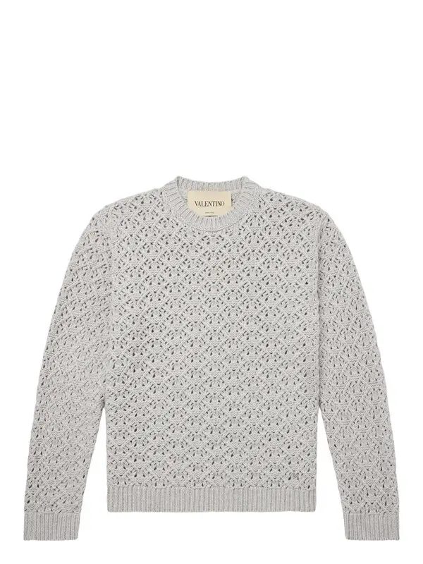 Valentino Garavani Wool And Cashmere-blend Sweater - Gray