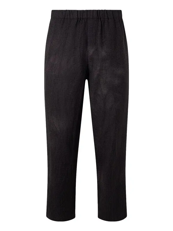 Barena Venezia Straight-leg Houndstooth Wool Trousers - Black