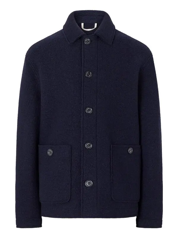 VALSTAR Virgin Wool-bouclé Jacket - Blue