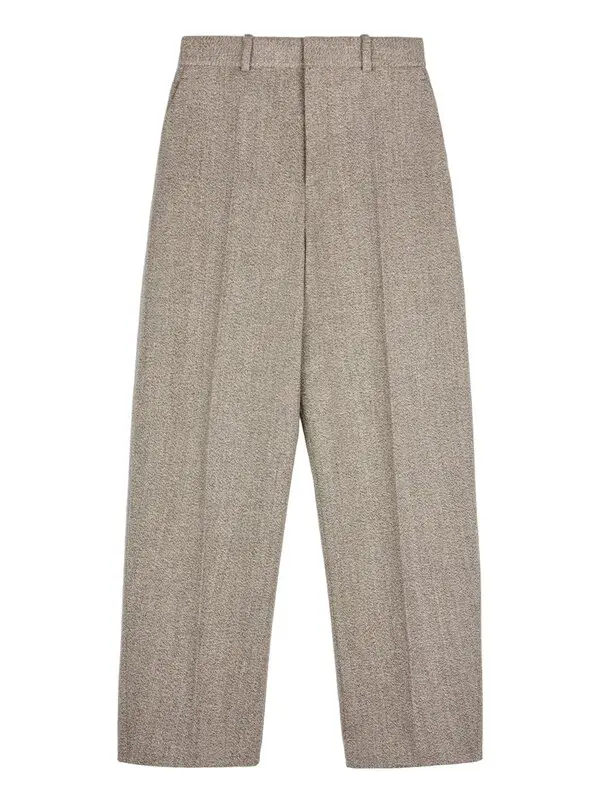 TOD'S Mouliné Wool Twill Tapered Leg Pants - Beige