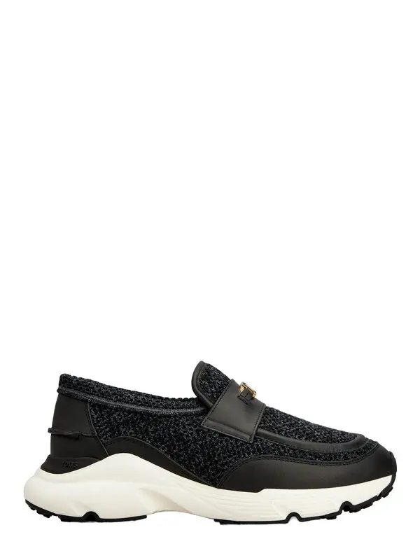 TOD'S Sporty Loafers In Fabric And Leather - Black