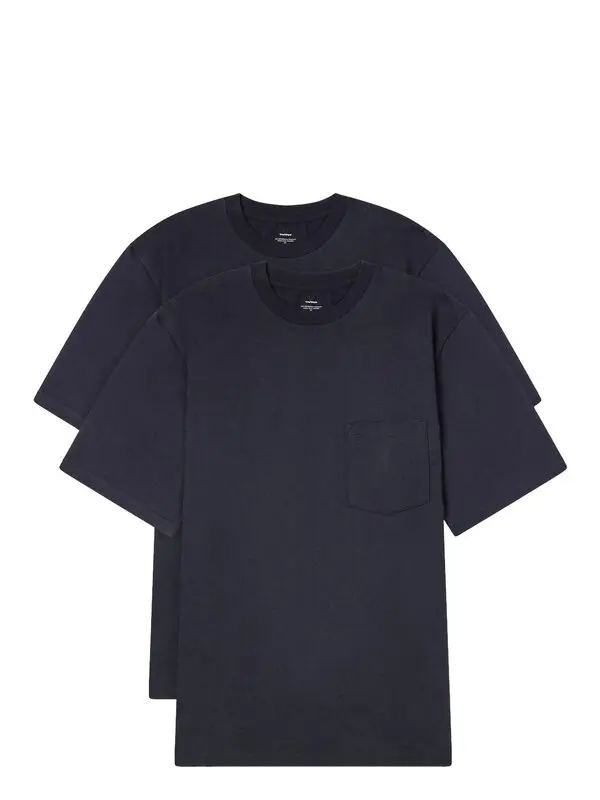 GRAPHPAPER Set Of Two Cotton-jersey T-shirt - Black