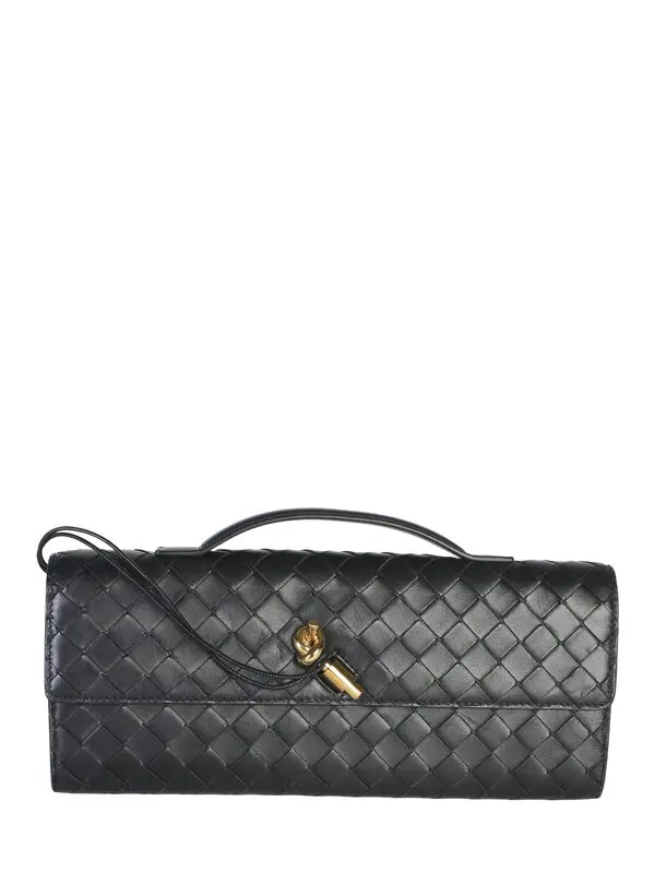 Bottega Veneta Nappa Intrecciato Andiamo Clutch - Black