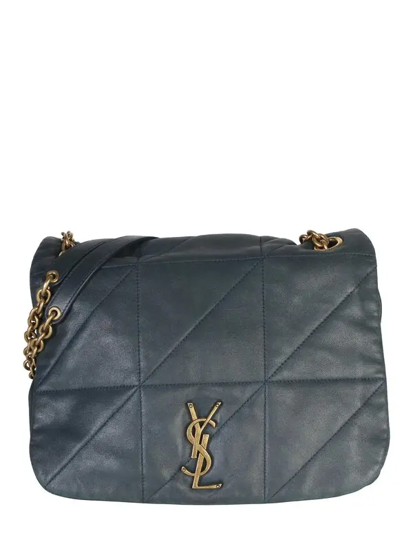 Saint Laurent Lambskin Matelasse Monogram Jamie Shoulder Bag - Blue