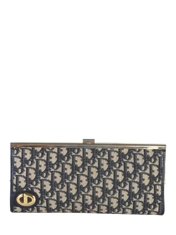 Dior Vintage Diorissimo Canvas Frame Clutch - Blue