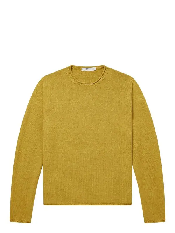 Inis Meáin Merino Wool And Linen-blend Sweater - Yellow