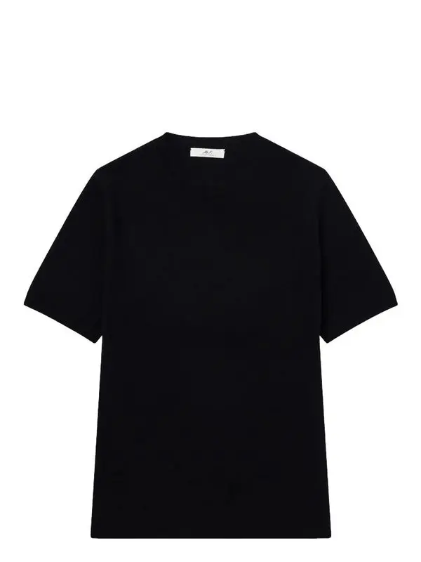 Mr P. Knitted Cashmere T-shirt - Black