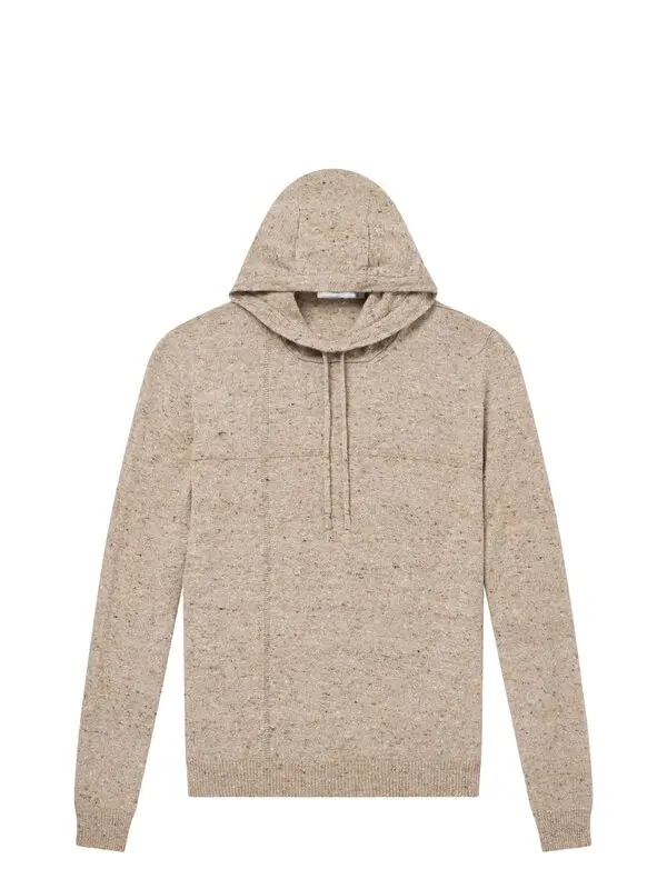 Inis Meáin Merino Wool And Cashmere-blend Hoodie - Beige