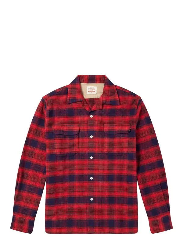 FORTELA Baker Camp-collar Checked Cotton Shirt - Red