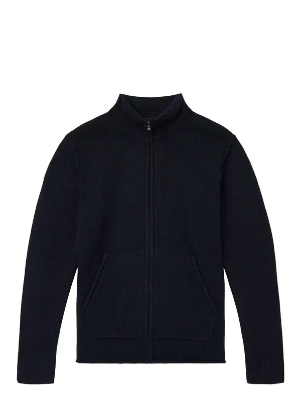 JAMES PERSE Cashmere Zip-up Cardigan - Navy