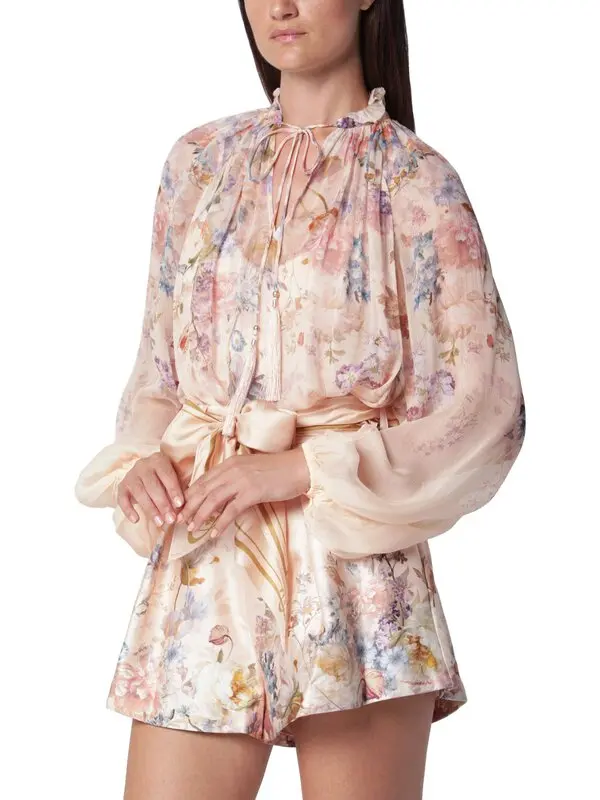 Zimmermann Valiant Floral Print Blouse - Pink