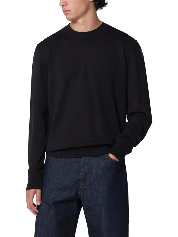 PARAJUMPERS Basic Braw Cotton-blend Crewneck Sweater - Black