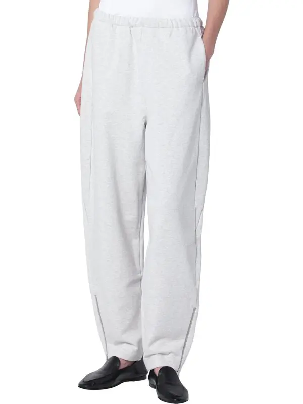 CORDERA Cotton Jogging Trousers With Zipped Hem - Grey