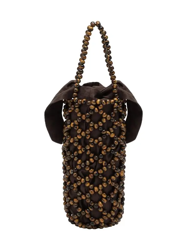 CORDERA Beaded Elongated Handbag - Brown