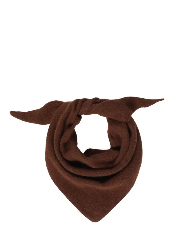 LE BONNET Wool And Caregora Bandana - Brown