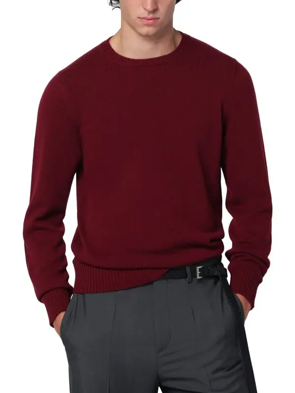 DRUMOHR Burgundy Cashmere Crew Neck Sweater - Red