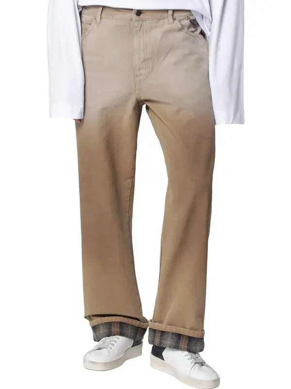 GOLDEN GOOSE Cotton Painter Trousers - Beige
