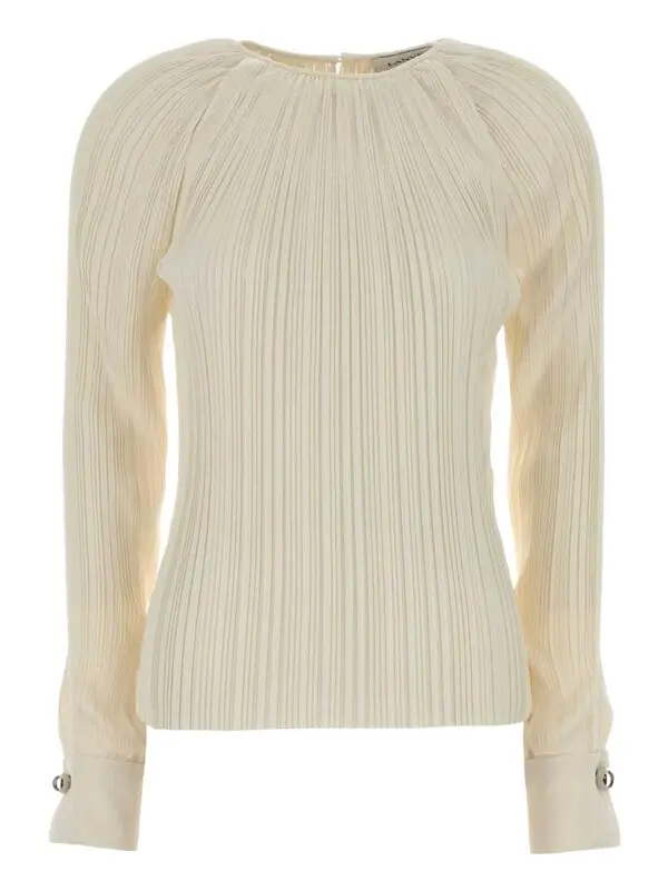 LANVIN Plissé-effect Buttoned-cuff Top - No