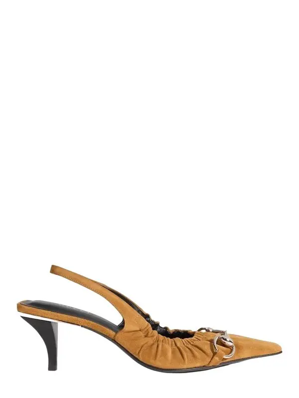 Gucci Vittoria Slingback Pumps With Horsebit Detail - Maroon