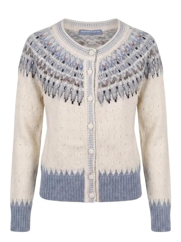 Ermanno Scervino Long Sleeve Cardigan - Gray