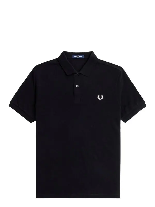 Fred Perry Logo Piqué Polo Shirt - Black
