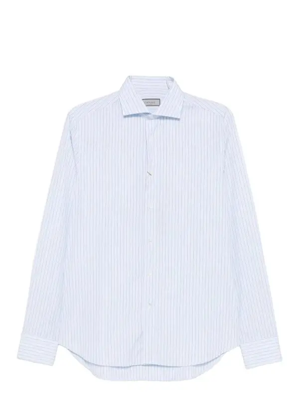 Canali Vertical-stripe Shirt - Blue