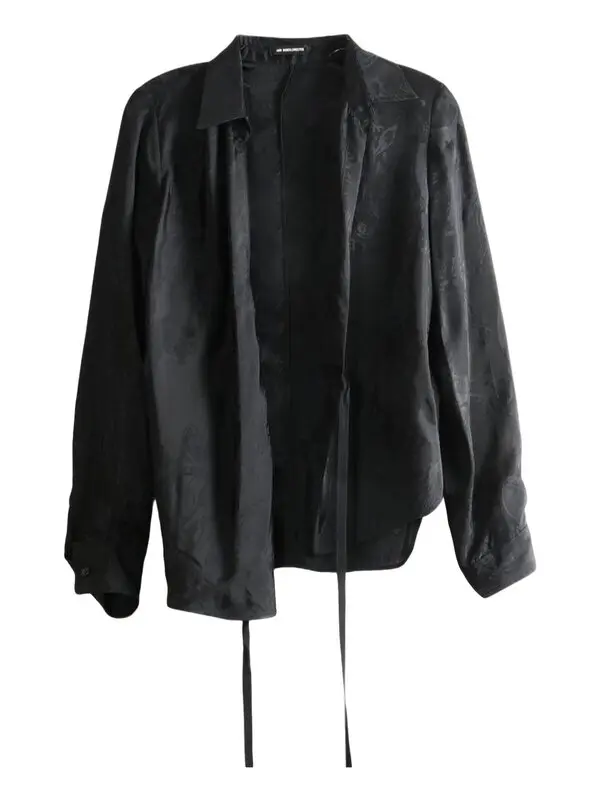 ANN DEMEULEMEESTER Alba Asymmetric Wrap Shirt - Black