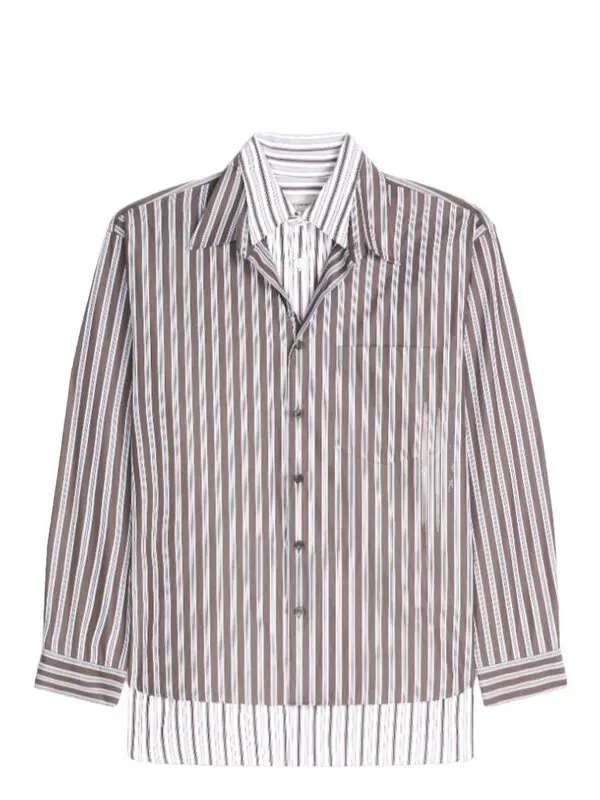 Dries Van Noten Double-layer Cotton Shirt - Brown