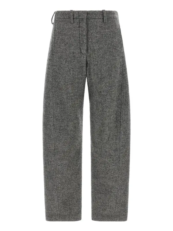 Magda Butrym Herringbone Wool Blend Trousers - Grey