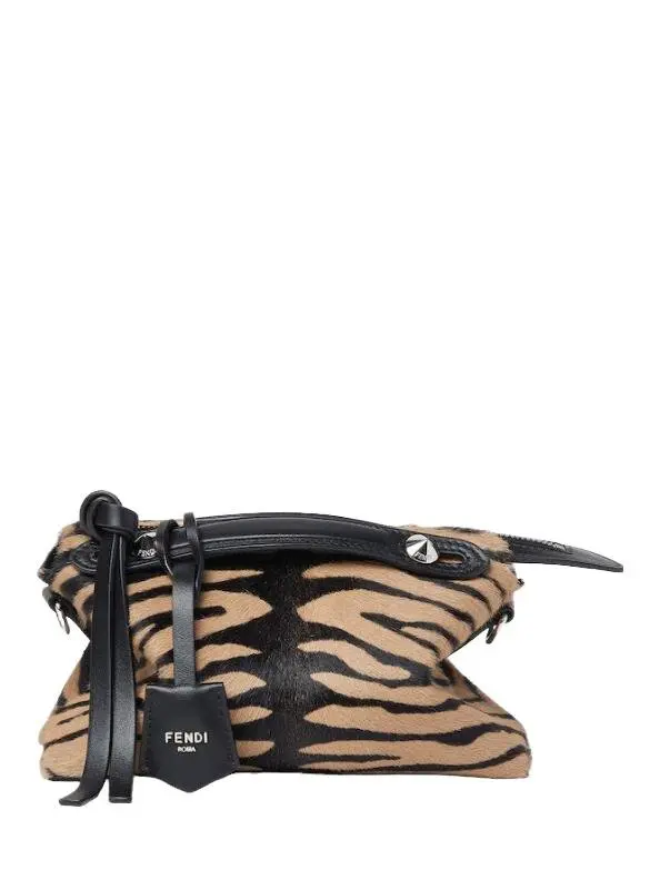 Fendi By The Way Soft Tiger Print Pony-effect Leather Bag - Brown