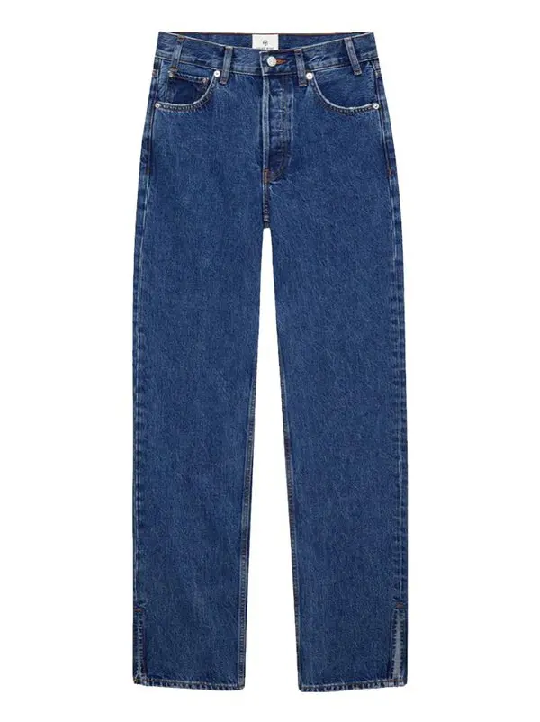ANINE BING Roy High-waist Straight Leg Jeans - Blue