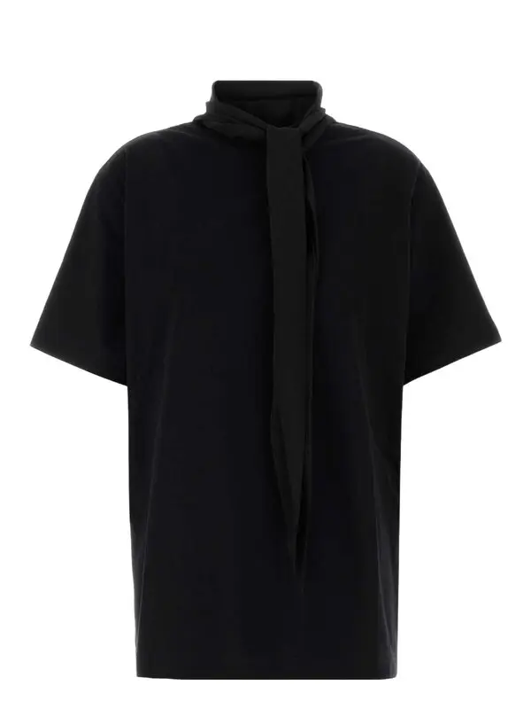 Carven Tie Neck T-shirt - Black