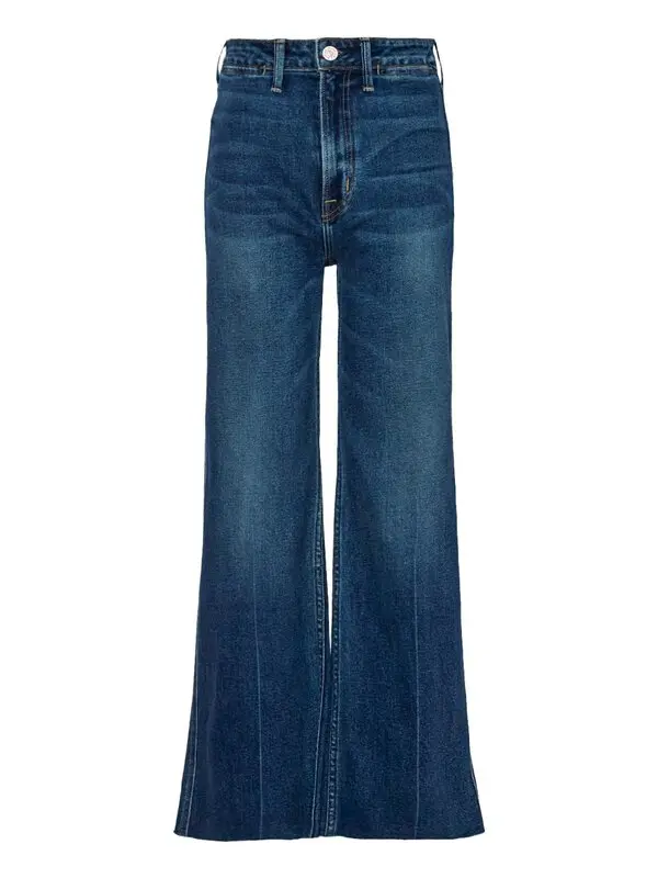 NOEND Queen High Rise Crop Wide Leg Jeans - Blue
