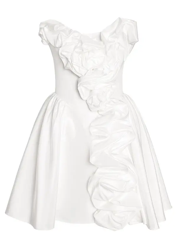 POST MERIDIEM Mini Dress With Corset And Gathering - White
