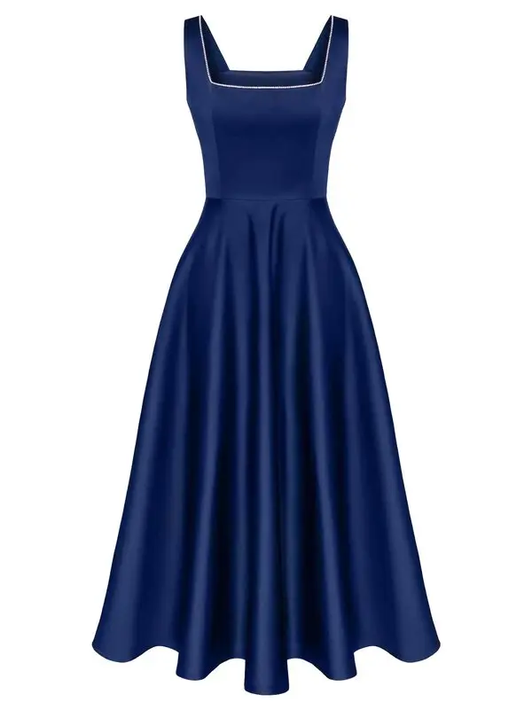POST MERIDIEM Embellished Midi Dress - Blue