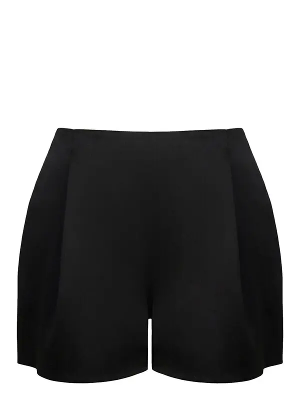 POST MERIDIEM Satin Mini Shorts - Black