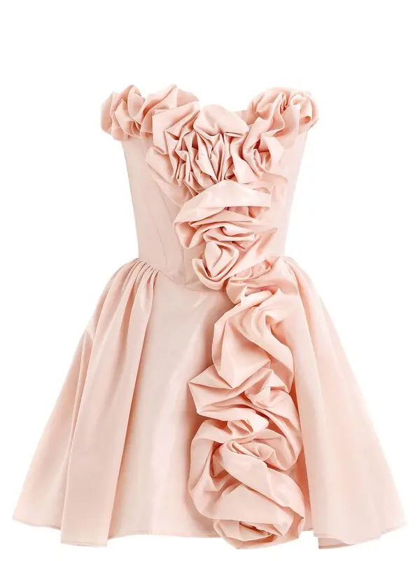 POST MERIDIEM Corset Mini Dress With Gathering - Pink