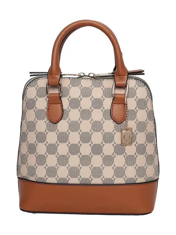 MKF COLLECTION - J'OMOR Marjorie Circular Print Satchel Bag - Brown