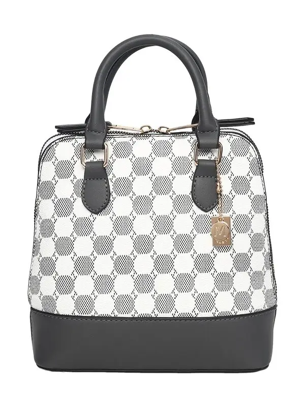 MKF COLLECTION - J'OMOR Marjorie Circular Print Satchel Bag - Grey