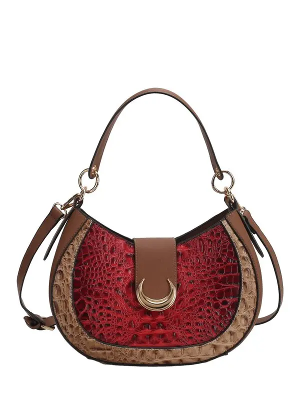 MKF COLLECTION - J'OMOR Jain Croc-embossed Shoulder Bag - Red