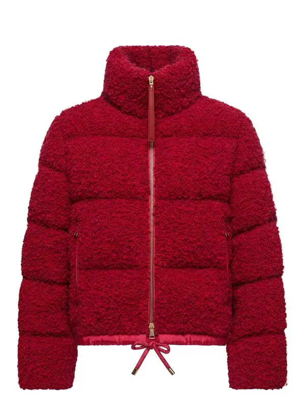 Moncler Trascendance Short Down Jacket In Tweed - Red