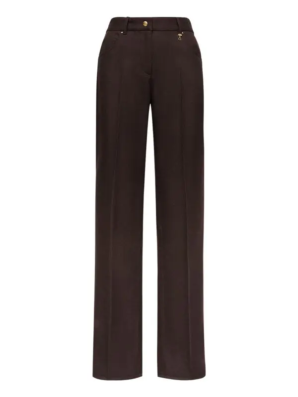 Moncler Wool Gabardine Straight Leg Pants - Brown