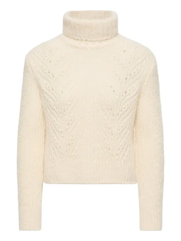 Moncler Alpaca Blend Turtleneck Sweater - White