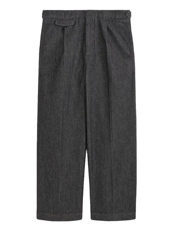 Cos Pinstriped Denim Relaxed-fit Wide-leg Pants - Black