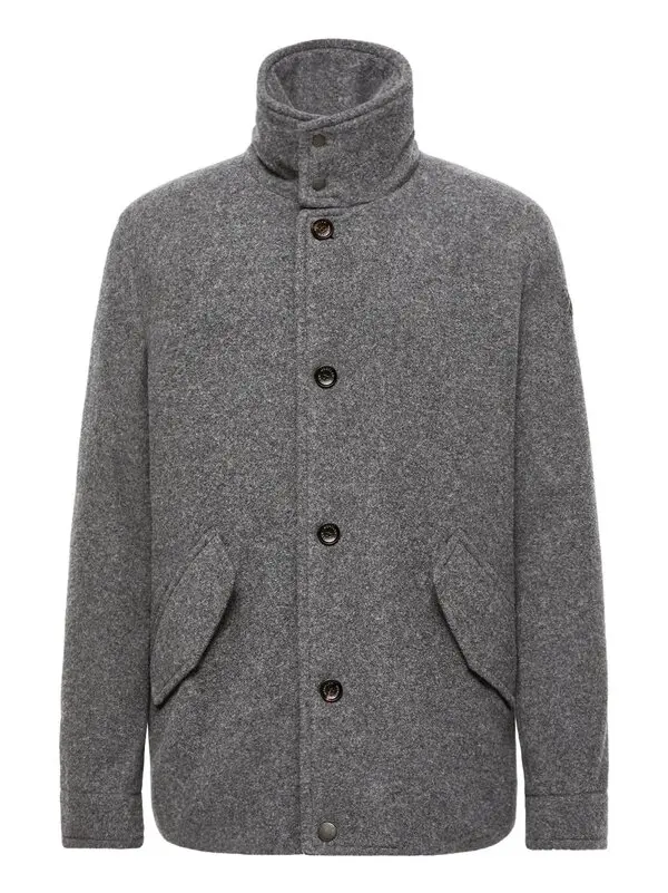 Moncler Panyol Short Wool Down Jacket - Grey