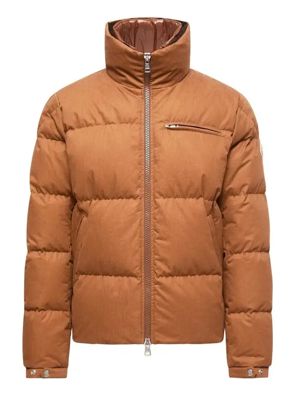 Moncler Isenviel Cotton Poplin Short Down Jacket - Brown